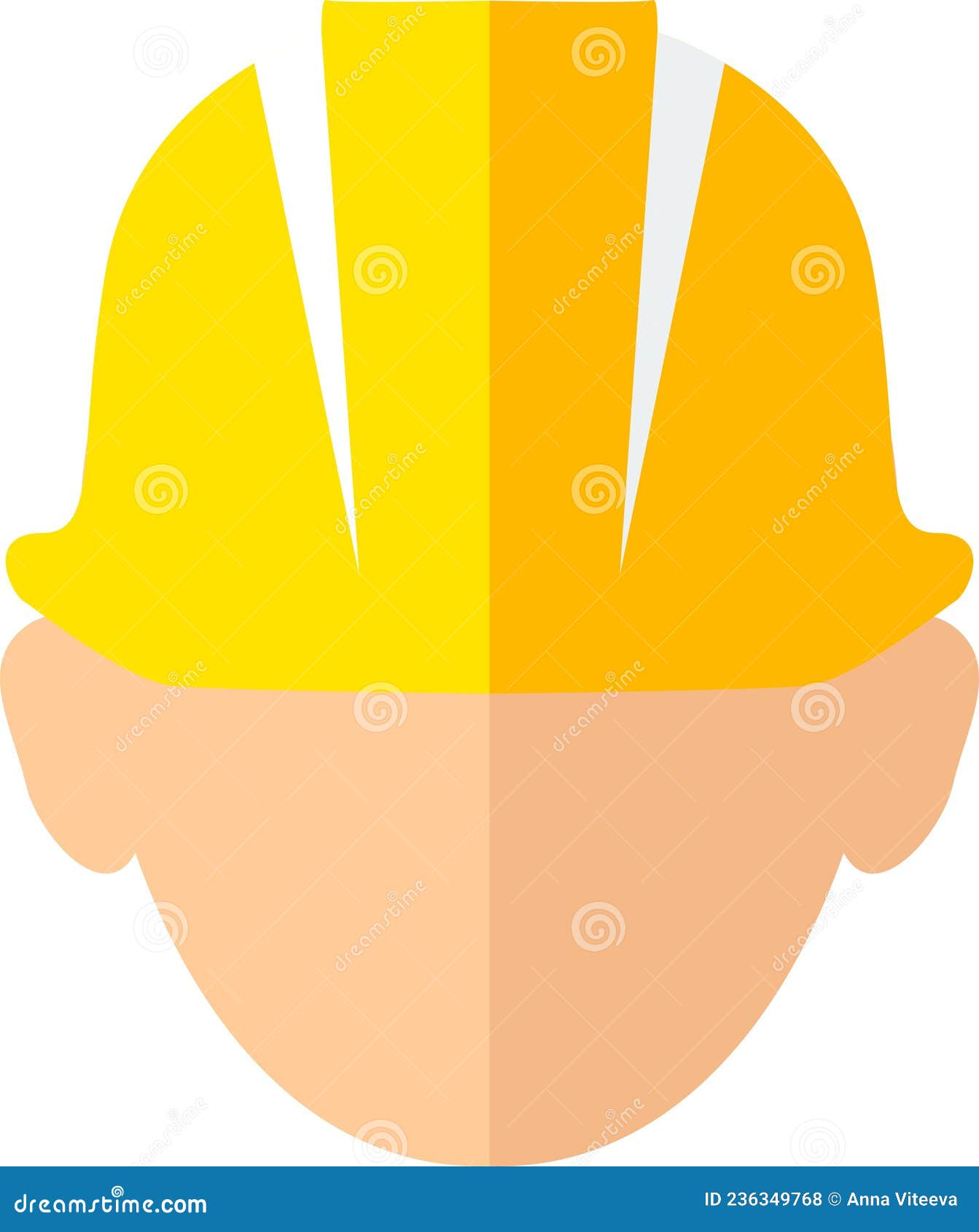 Builder Avatar in Safety Helmet in Flat Style Icon Stock Vector ...