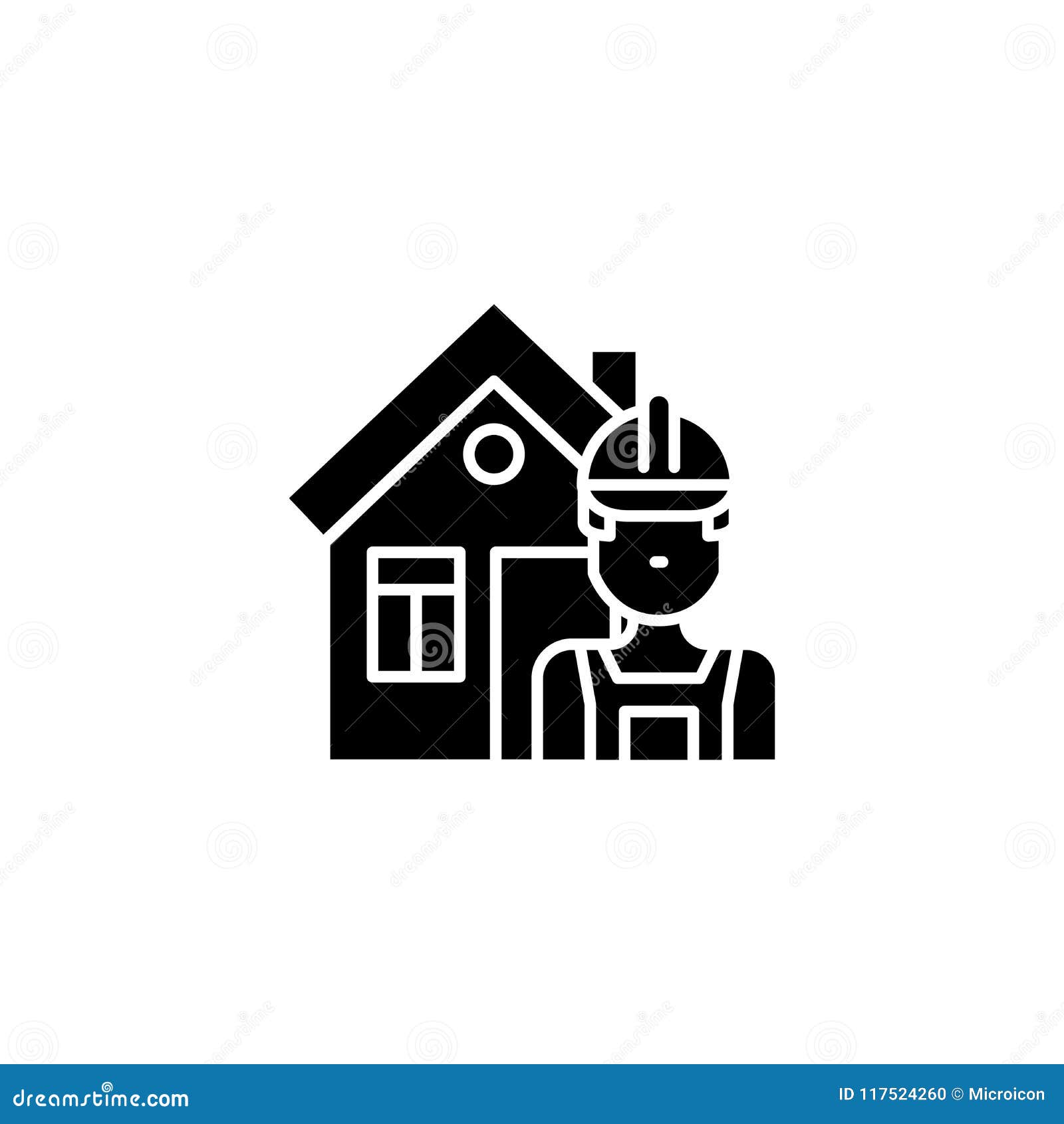 Builder Black Icon Concept. Builder Flat Vector Symbol, Sign ...
