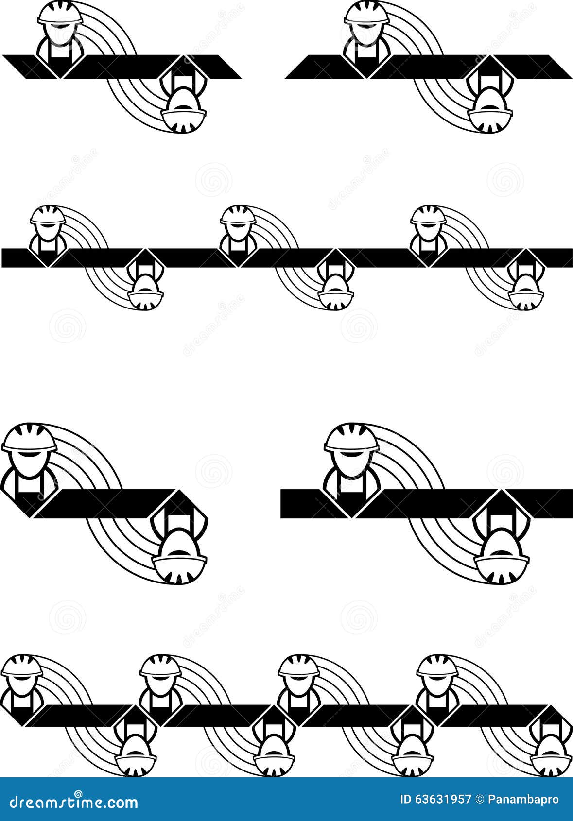 Builder border stock vector. Illustration of pictogram - 63631957