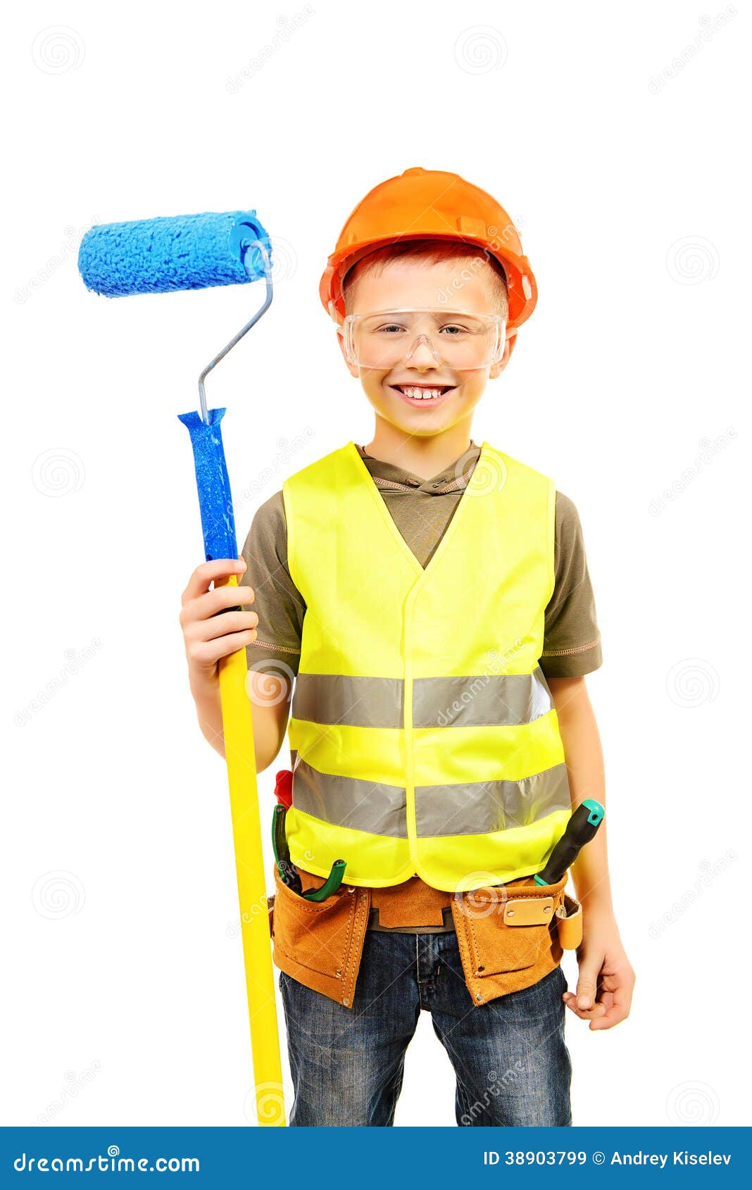 Builder boy stock image. Image of portrait, cheerful - 38903799