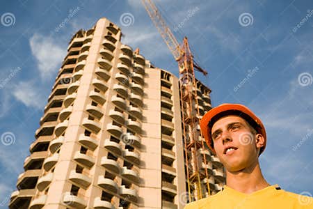 Builder & building stock photo. Image of cute, helmet - 3588142