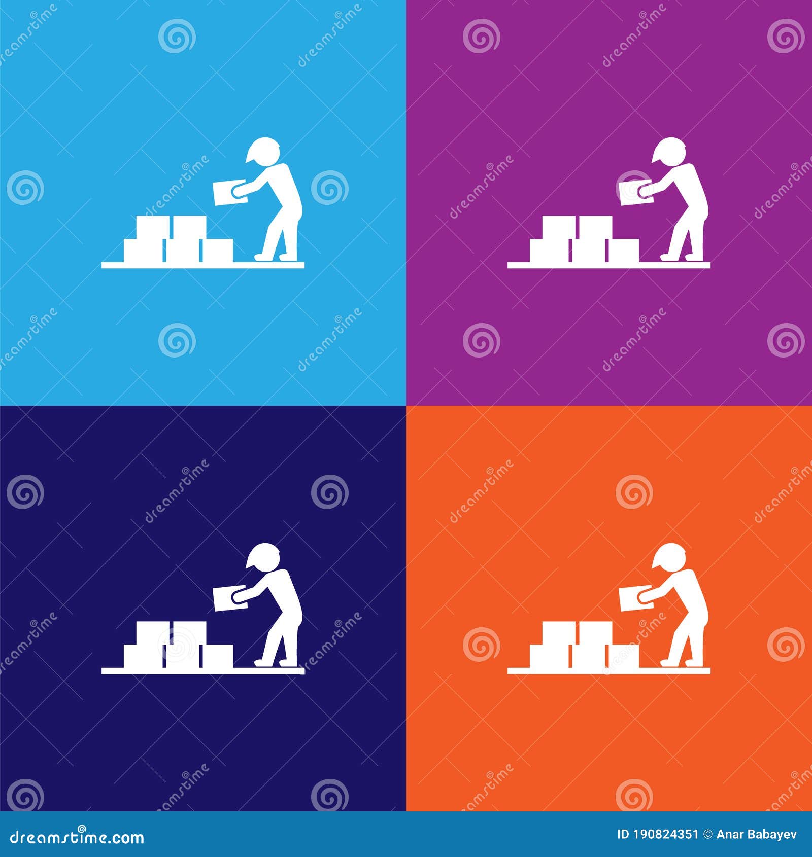 Builder with Building Materials Premium Quality Icon. Elements of ...