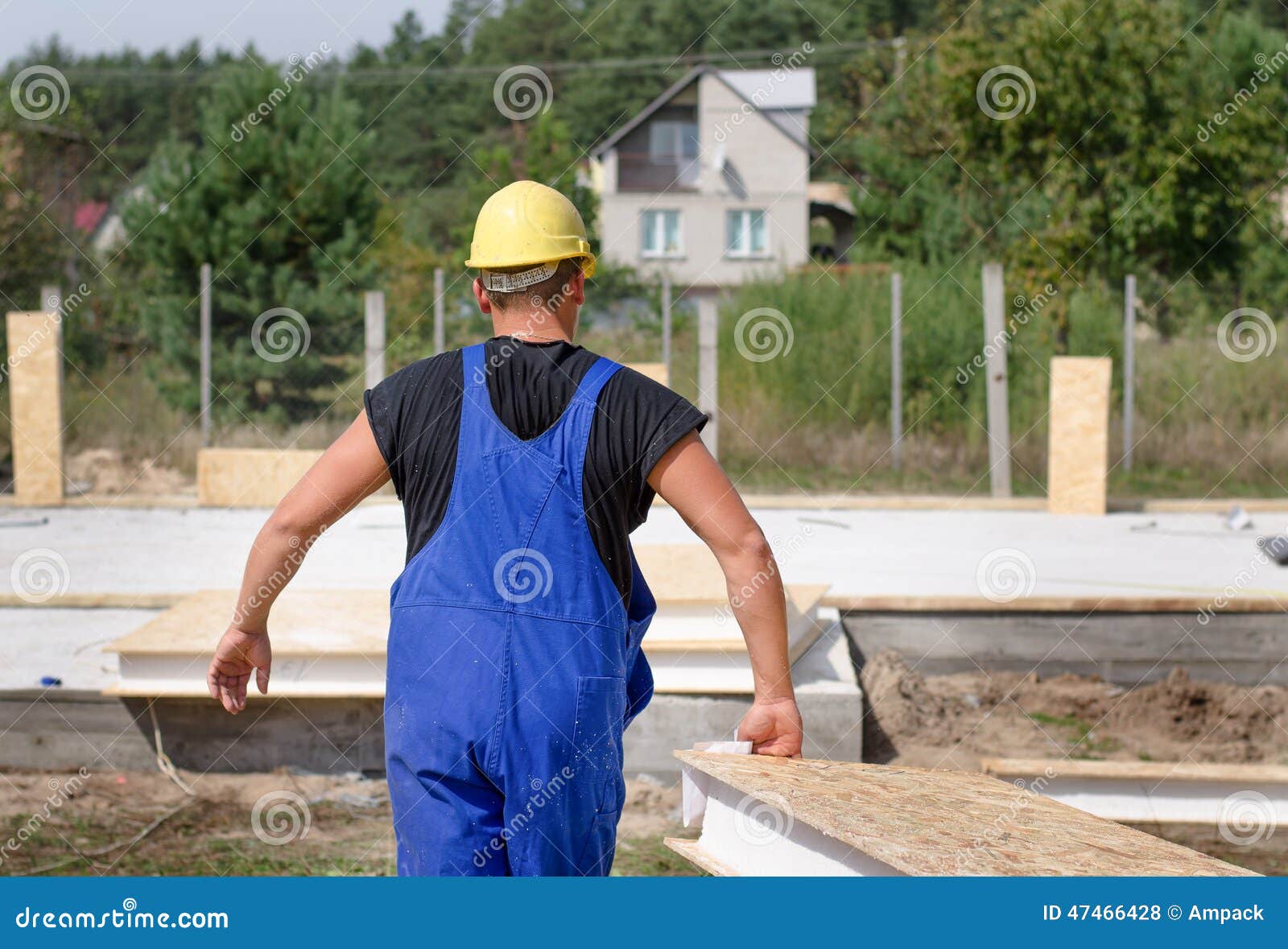 Builder Carrying Wall Insulation Stock Photo - Image of skilled ...