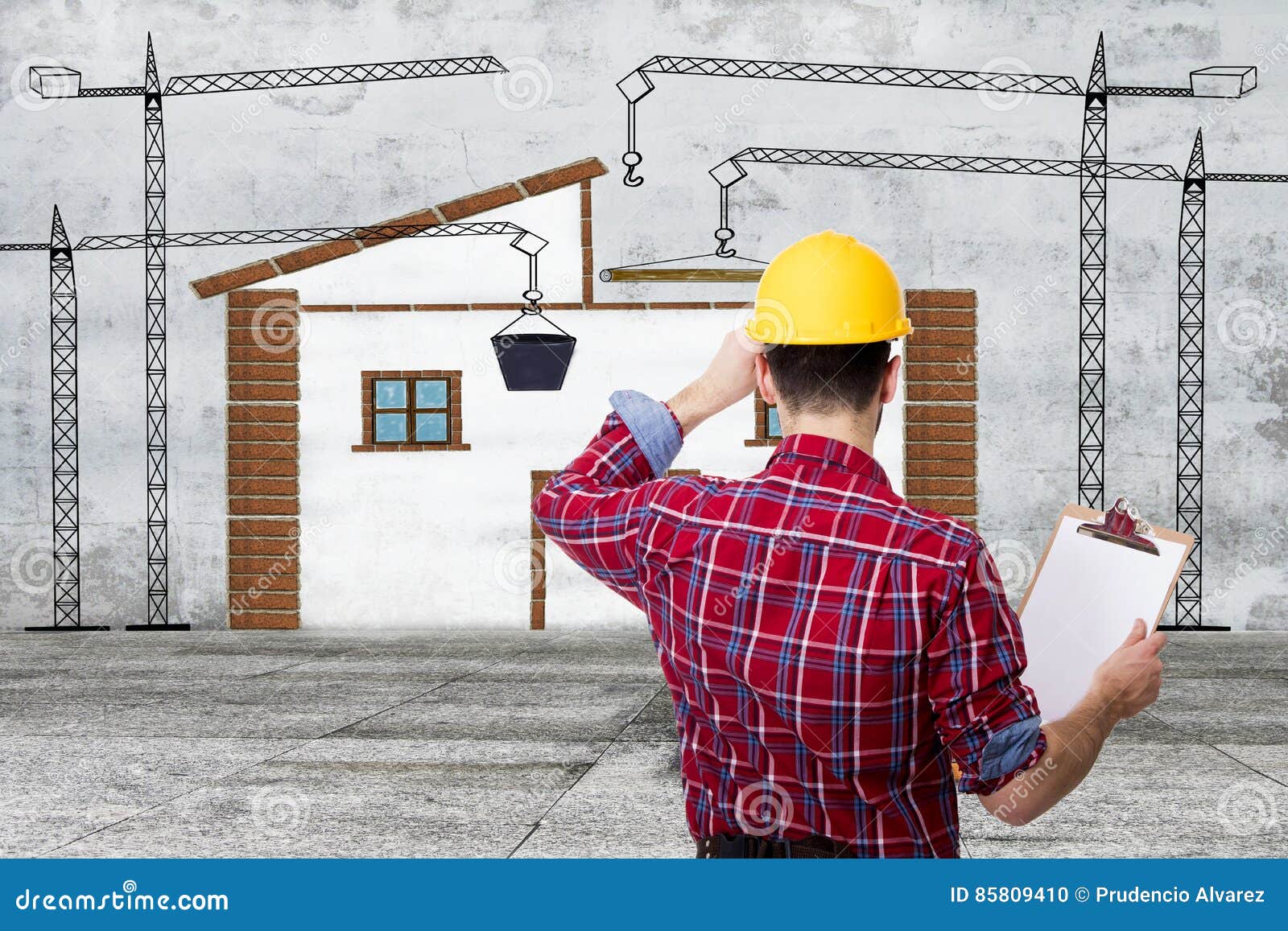 Builder and Chief Construction Stock Photo - Image of house, architect ...