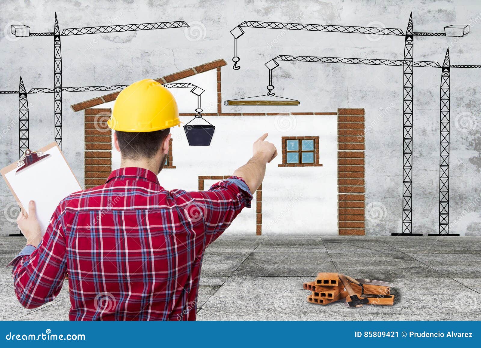 Builder and Chief Construction Stock Image - Image of casual, team ...