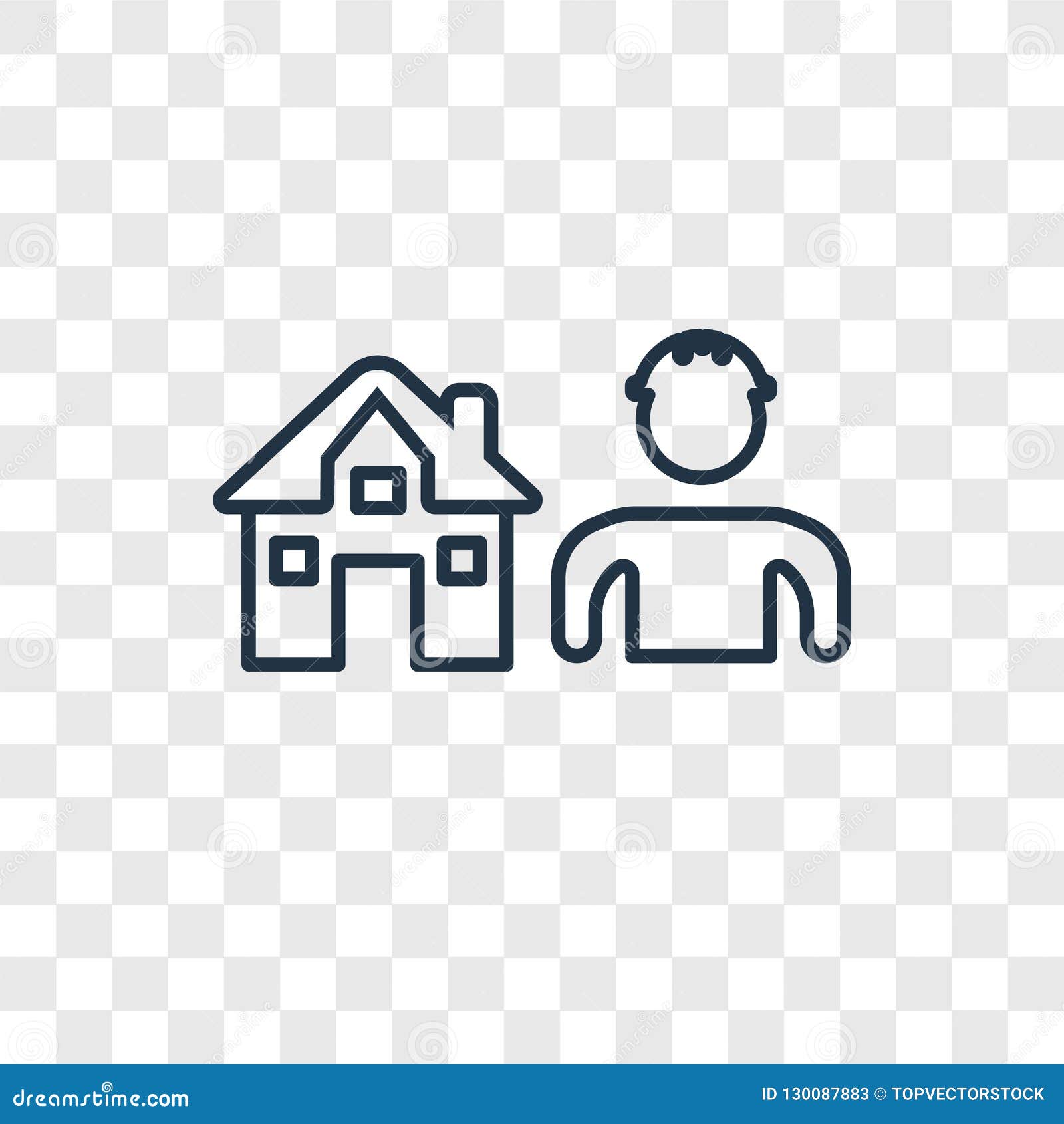 Builder Concept Vector Linear Icon Isolated on Transparent Background ...