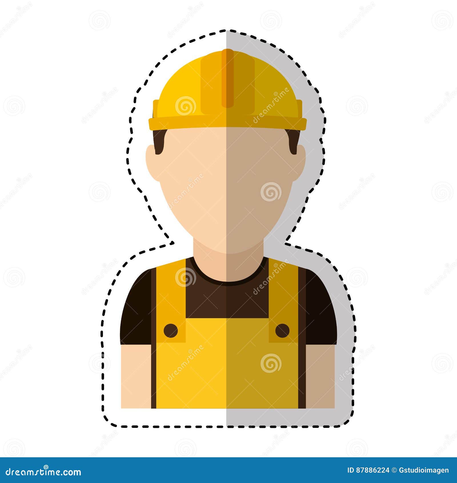 Builder Construction Avatar Icon Stock Vector - Illustration of safety ...