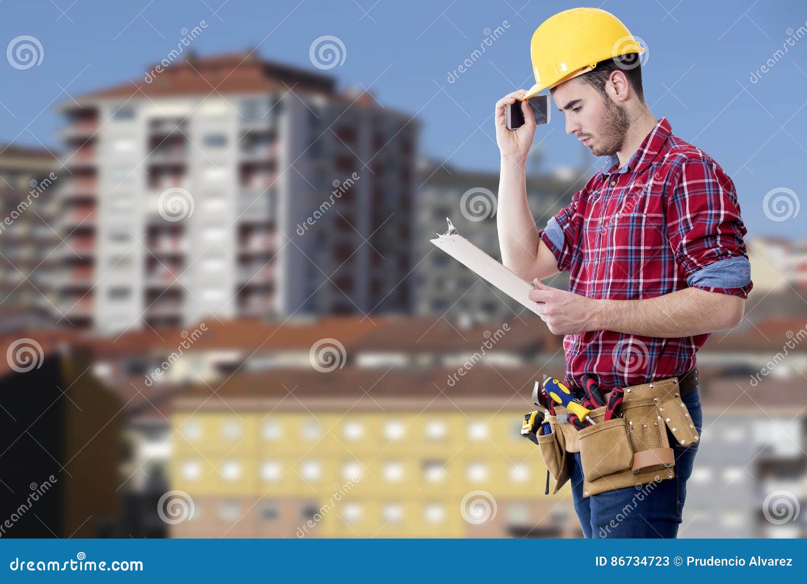 Builder construction man stock image. Image of bricolage - 86734723