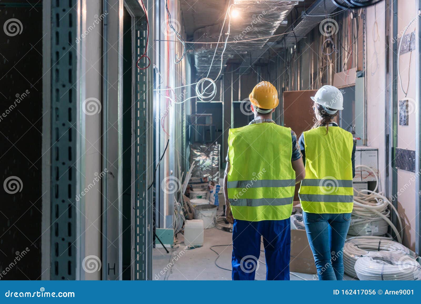 Builder and Construction Worker Inspecting the Site Stock Photo - Image ...