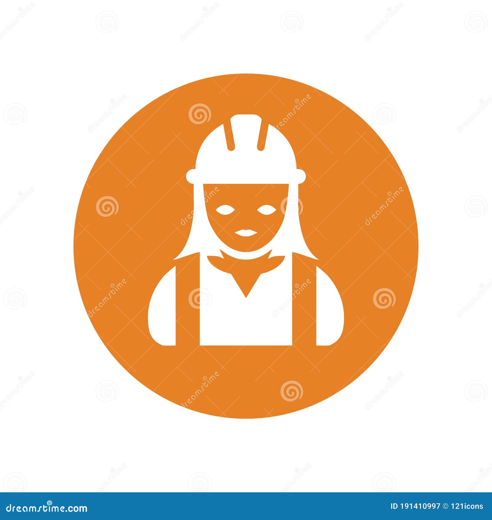 Builder, Contractor, Worker Icon / Orange Vector Stock Vector ...