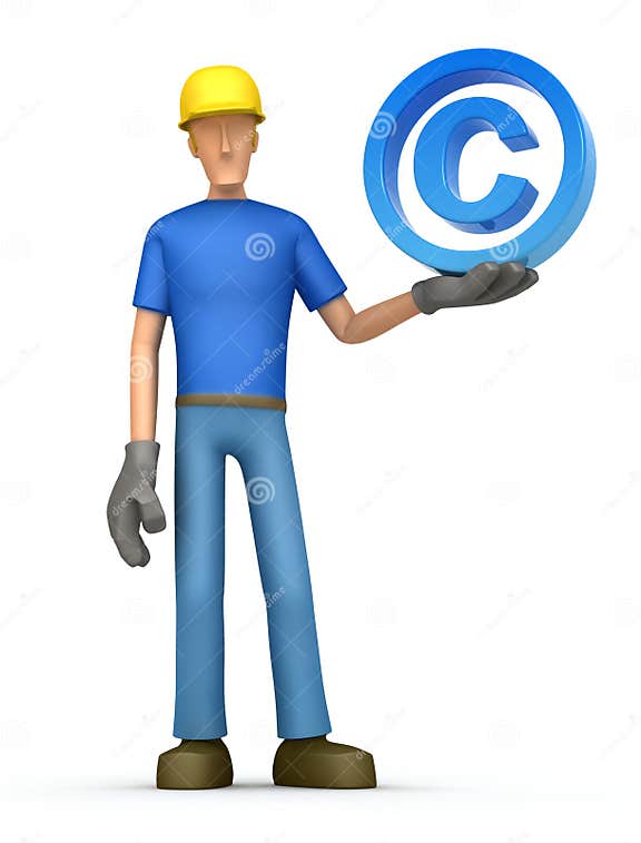Builder with copyright stock illustration. Illustration of legal - 13484969