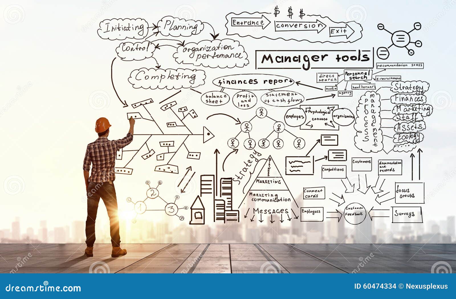 Builder draw plan stock photo. Image of architecture - 60474334