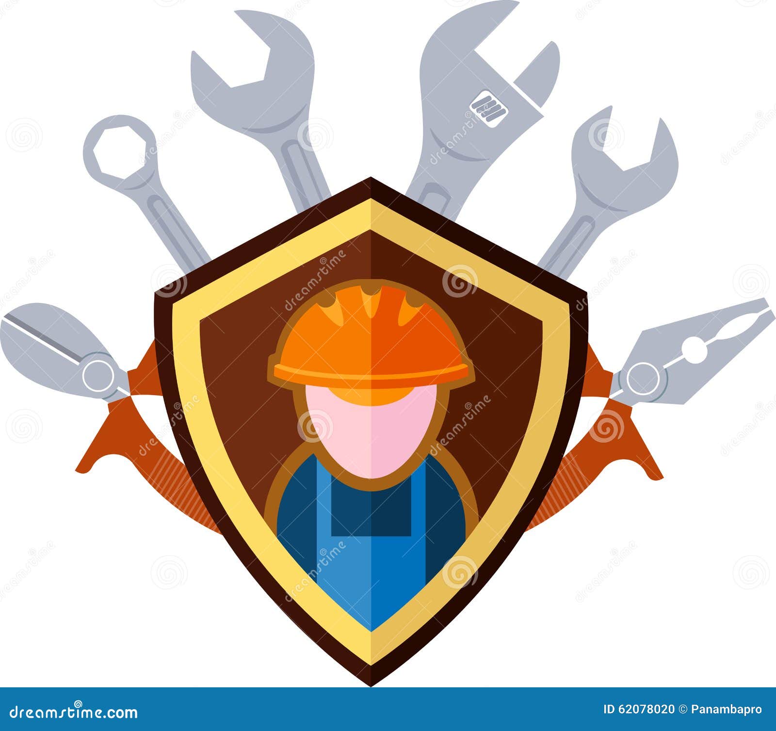 Builder emblem stock vector. Illustration of hard, equipment - 62078020