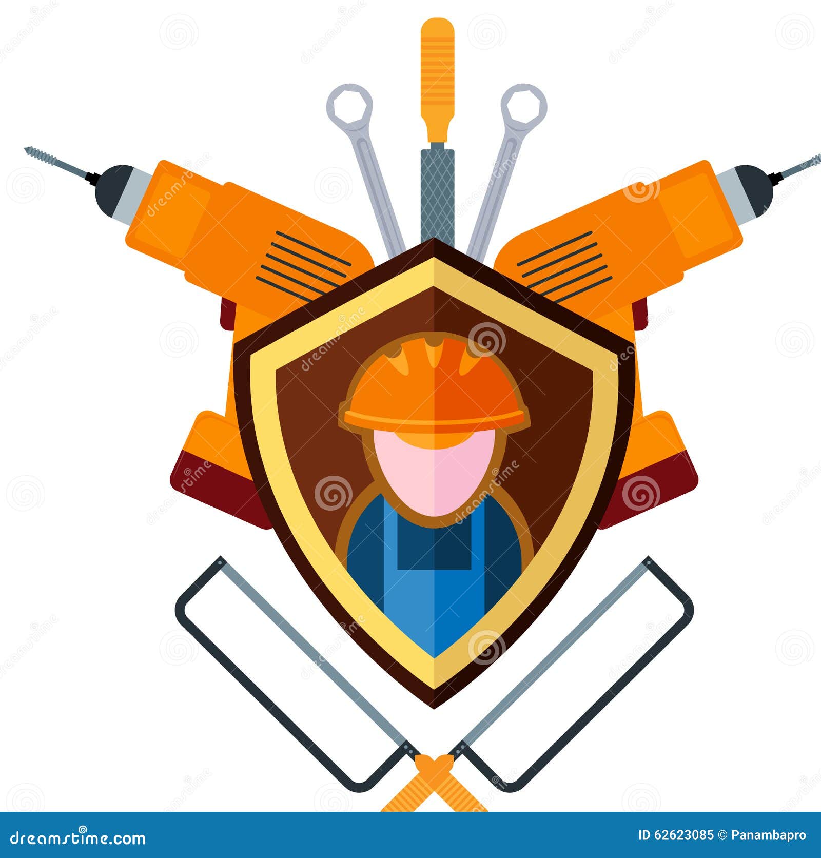 Builder emblem stock illustration. Illustration of build - 62623085