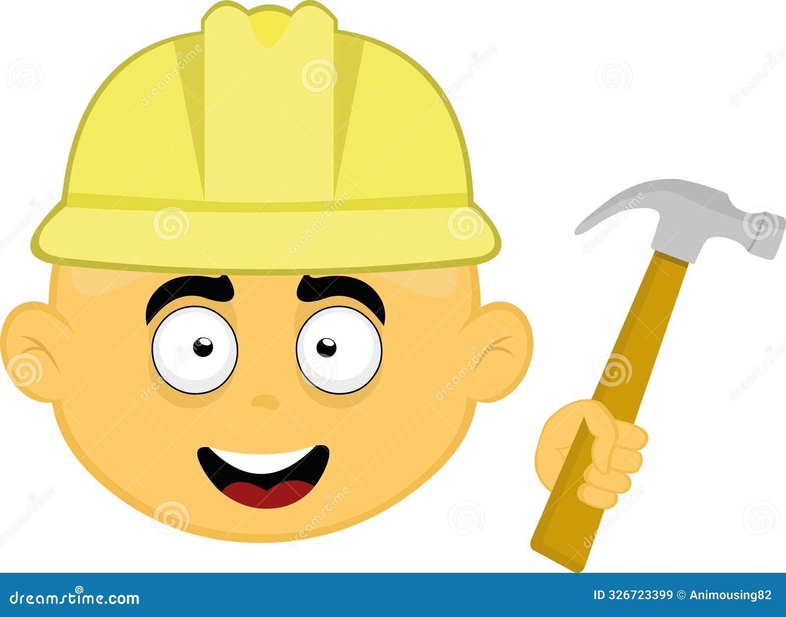 Builder emoticon stock illustration. Illustration of handyman - 326723399