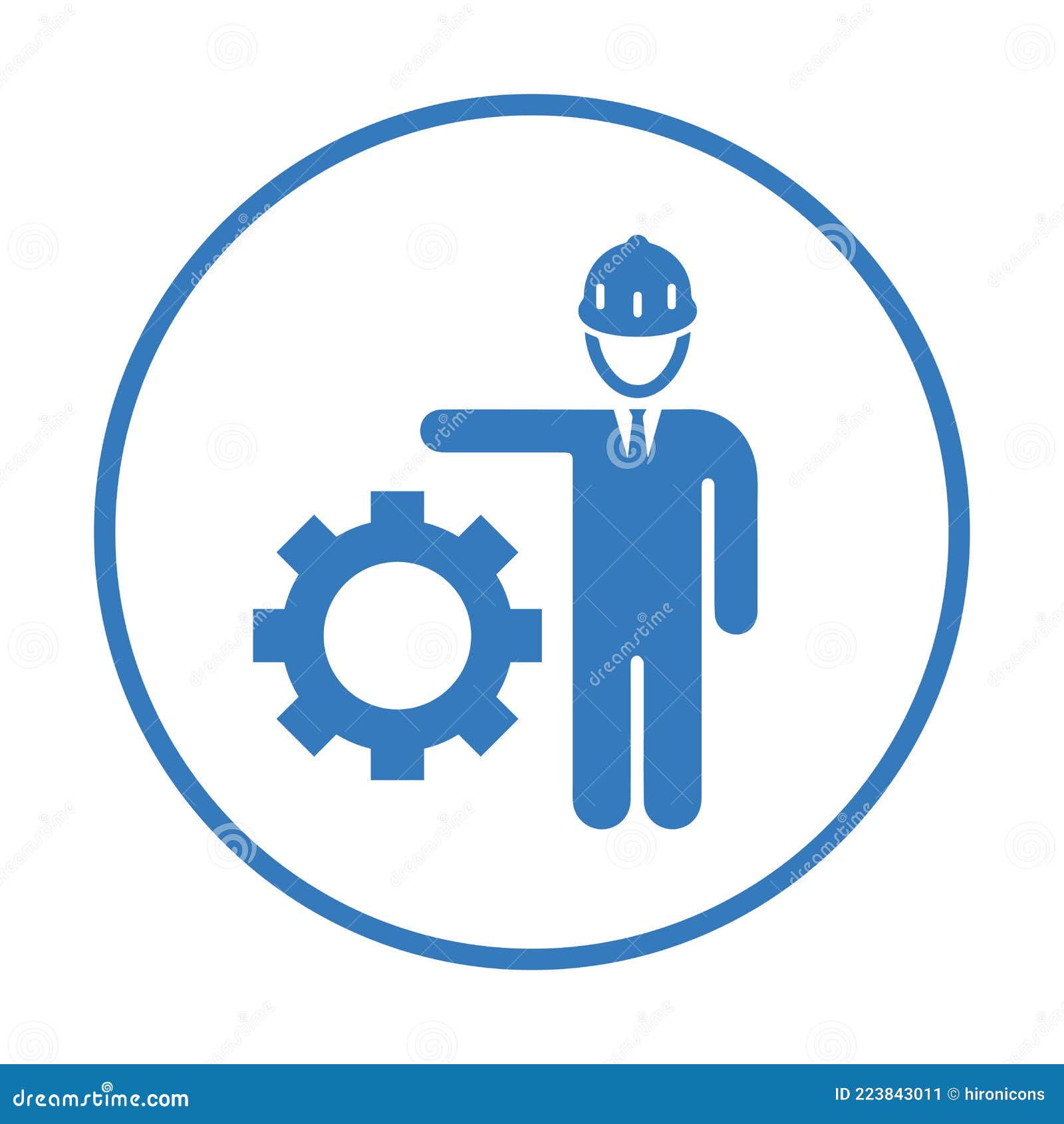 Builder, Engineer, Developer Icon. Blue Color Design Stock Vector ...