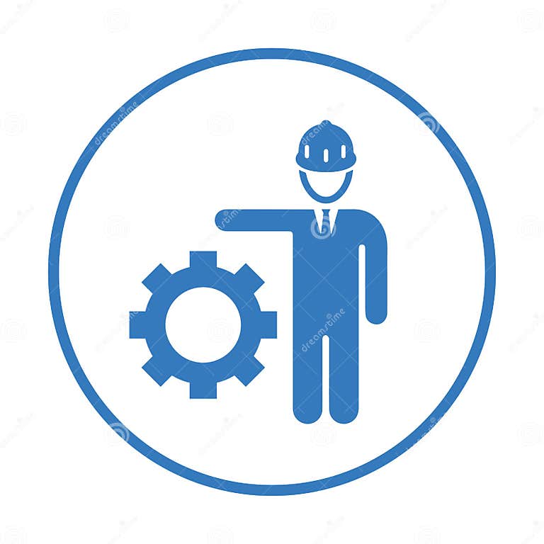 Builder, Engineer, Developer Icon. Blue Color Design Stock Vector ...