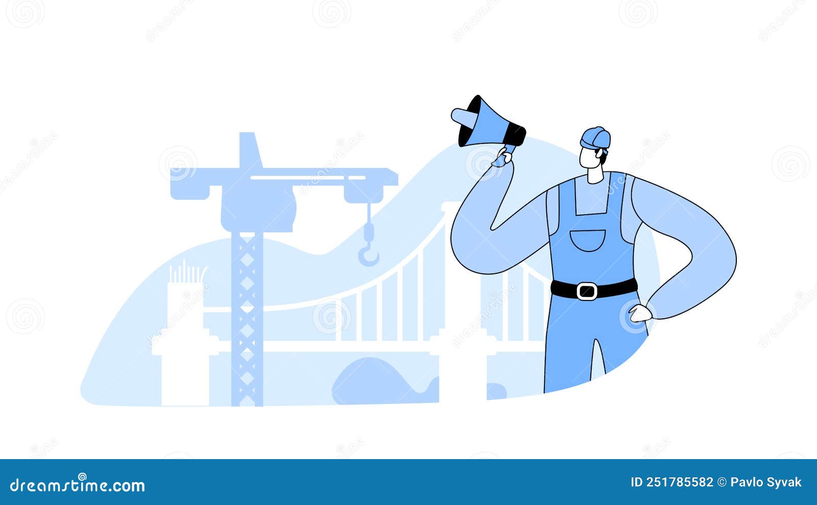 Foreman Or Worker For Building Construction. Vector Isolated Character ...