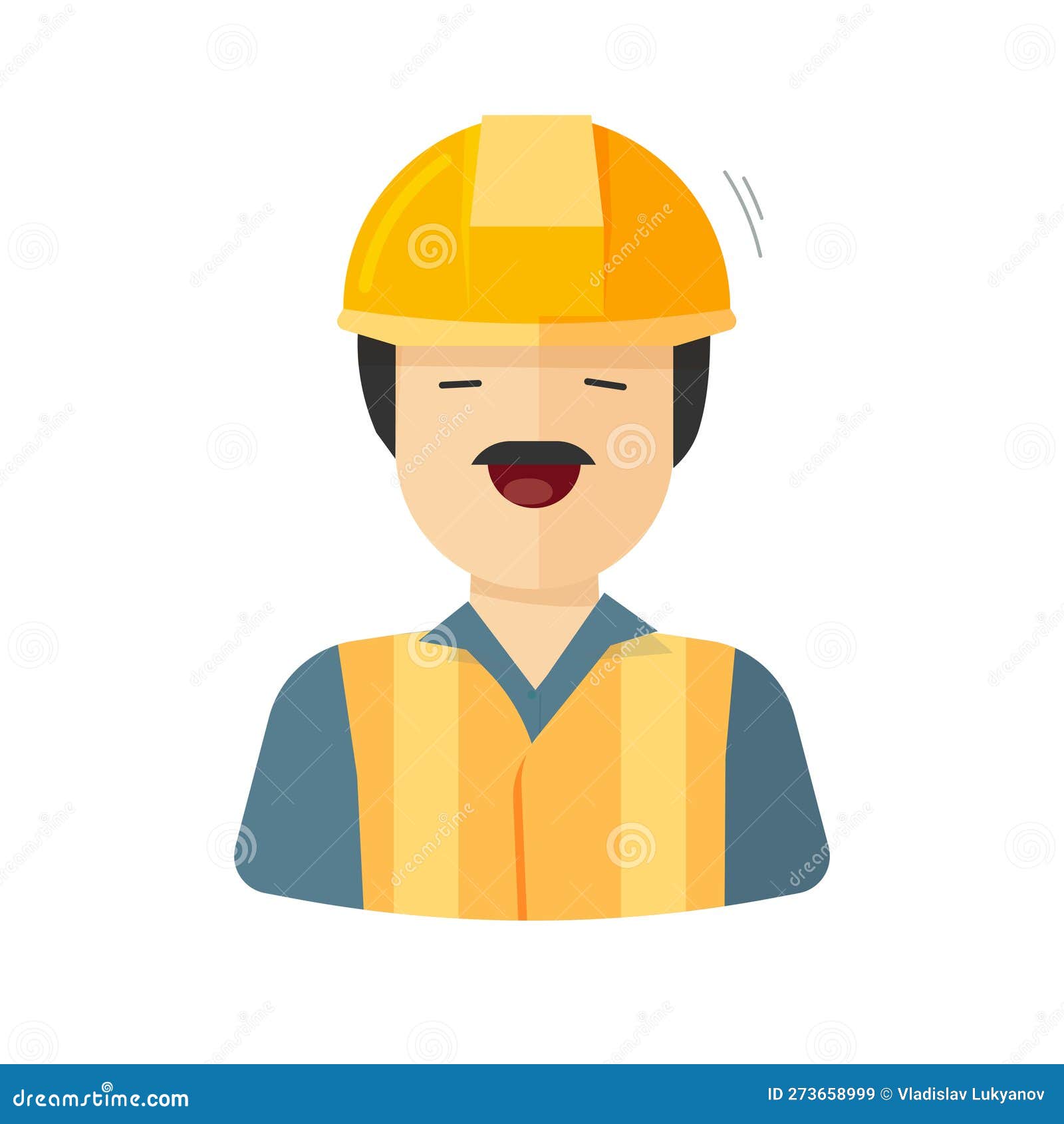 Builder Engineer Worker Man in Helmet Hardhat Vector Icon Graphic ...