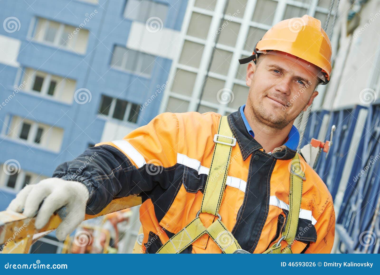 Builder at Facade Construction Work Stock Photo - Image of contractor ...