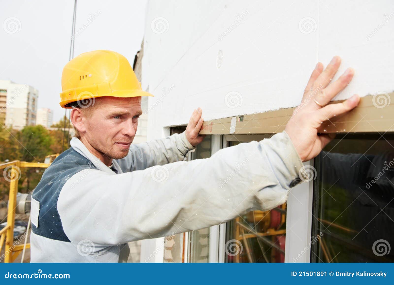 Builder Facade Plasterer Worker Stock Image - Image of equipmant ...