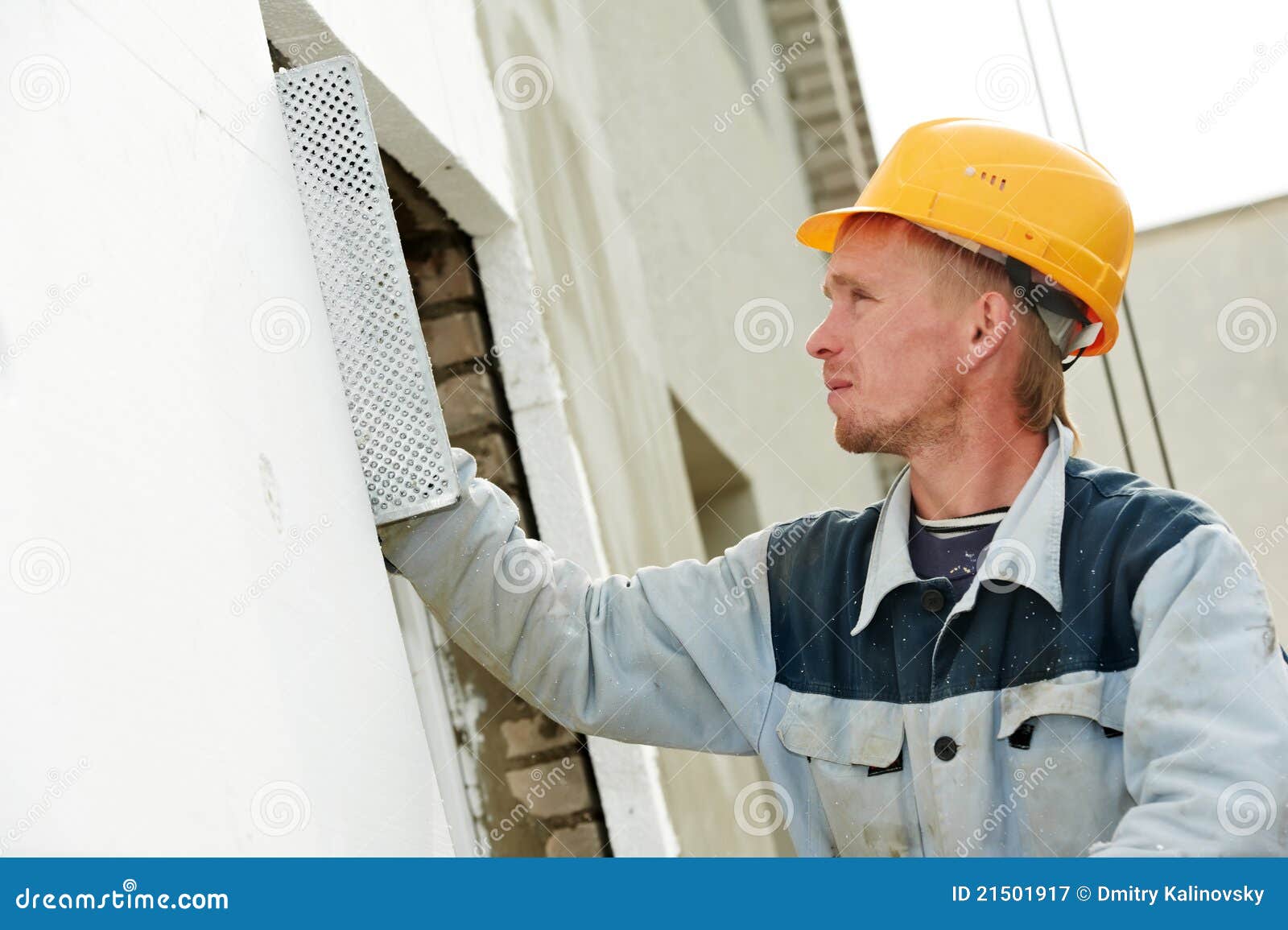 Builder Facade Plasterer Worker Stock Image - Image of painter ...