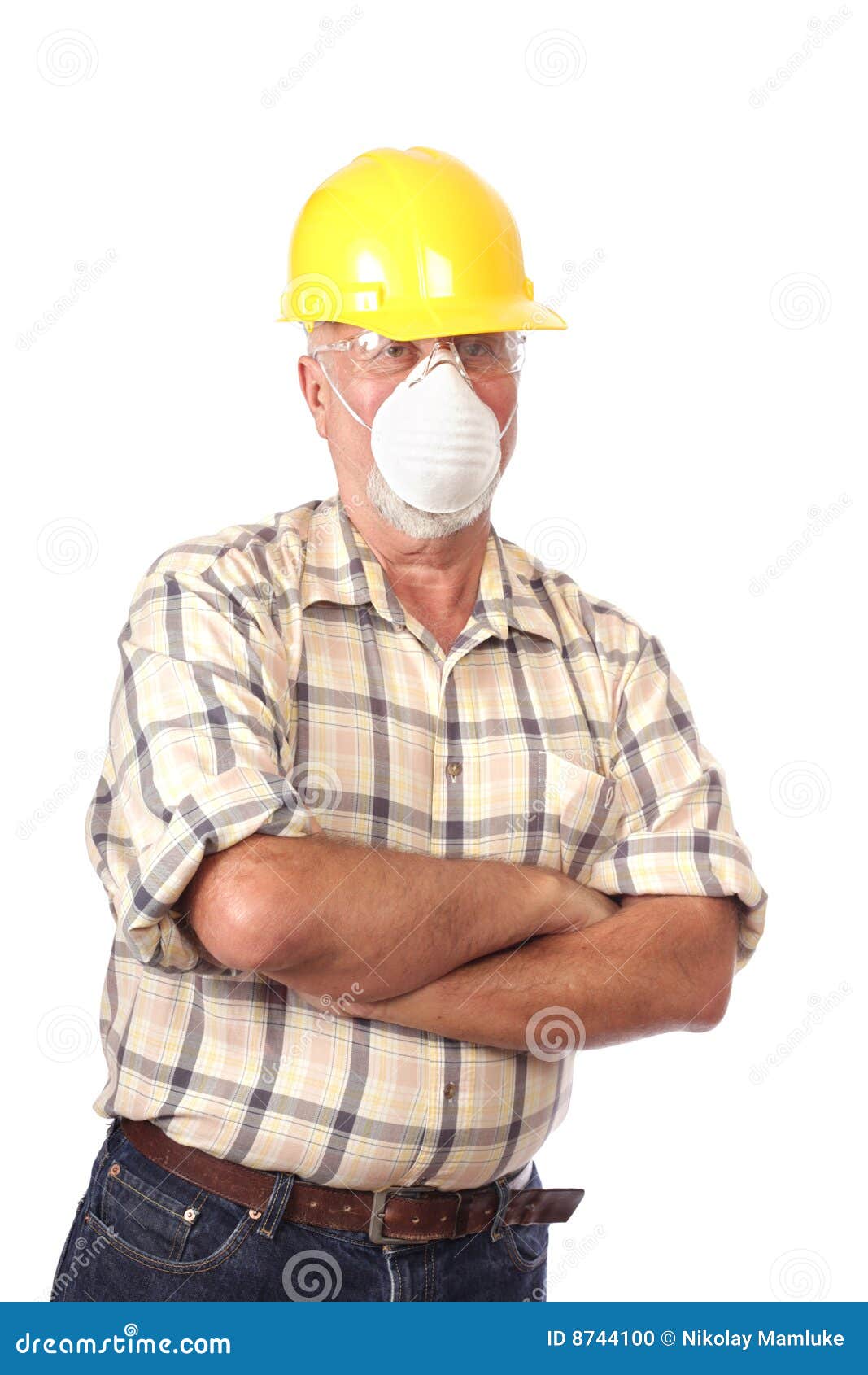 Builder in a face mask stock photo. Image of hardhat, businessman - 8744100