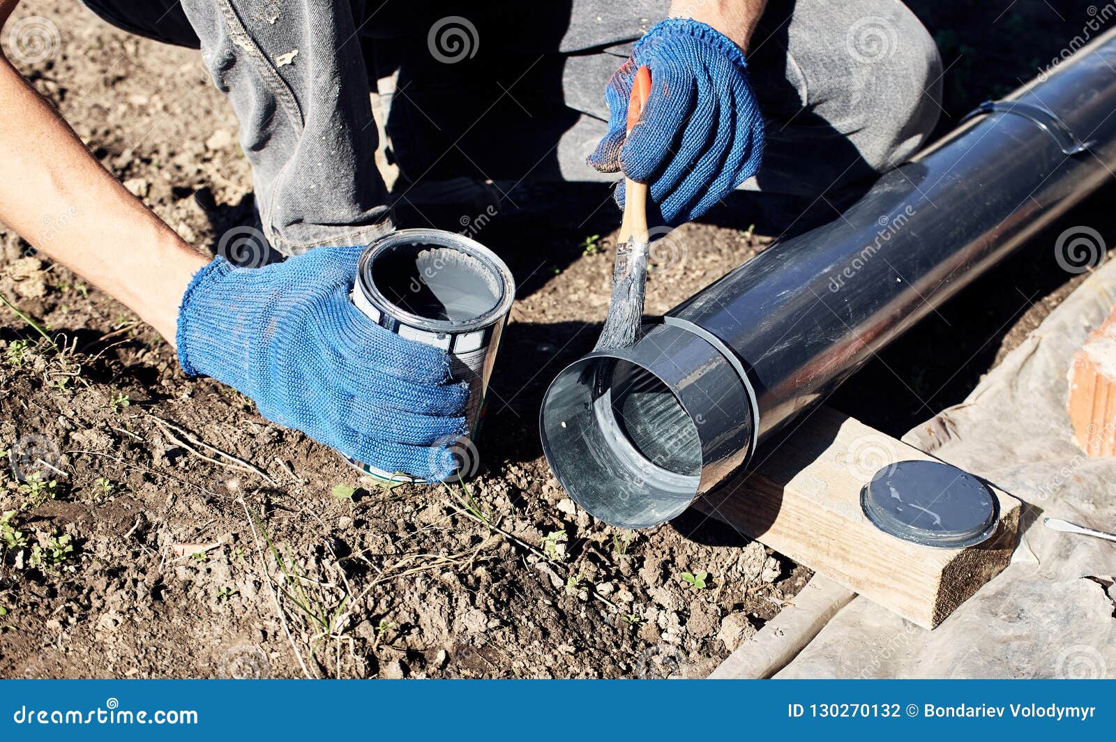 Builder at the Finish House Working with the Tool. Stock Photo - Image ...