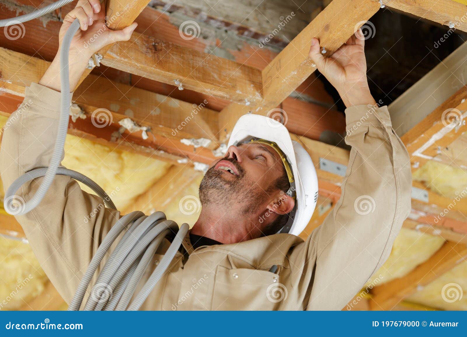 Builder or Foreman in Working Uniform Expertising Structure Stock Photo ...