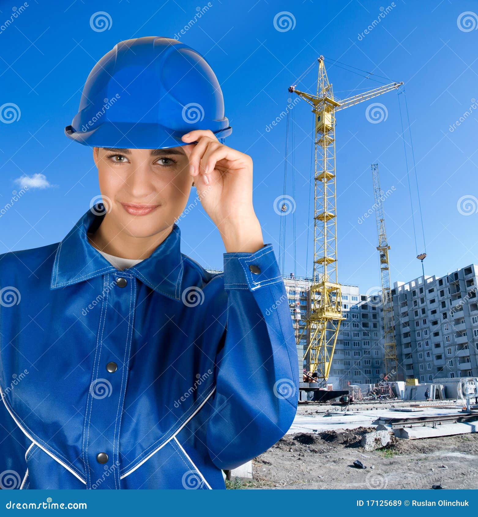 Builder girl stock image. Image of caucasian, career - 17125689