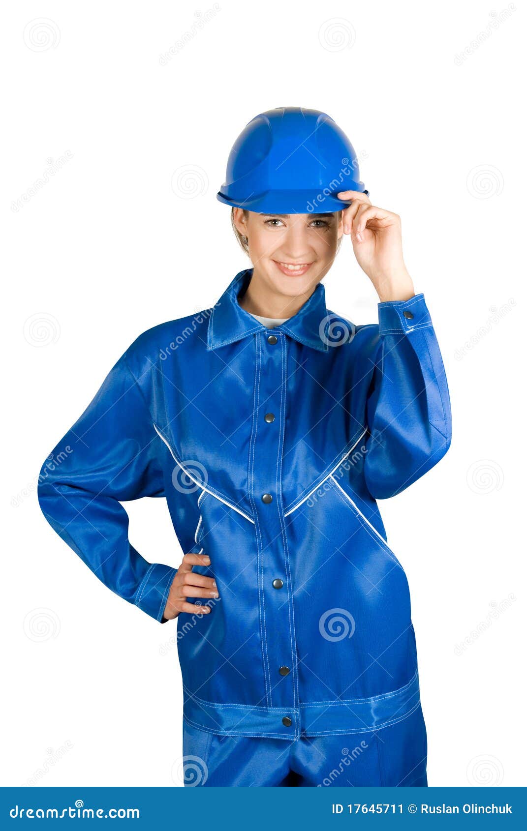 Builder girl stock image. Image of caucasian, female - 17645711
