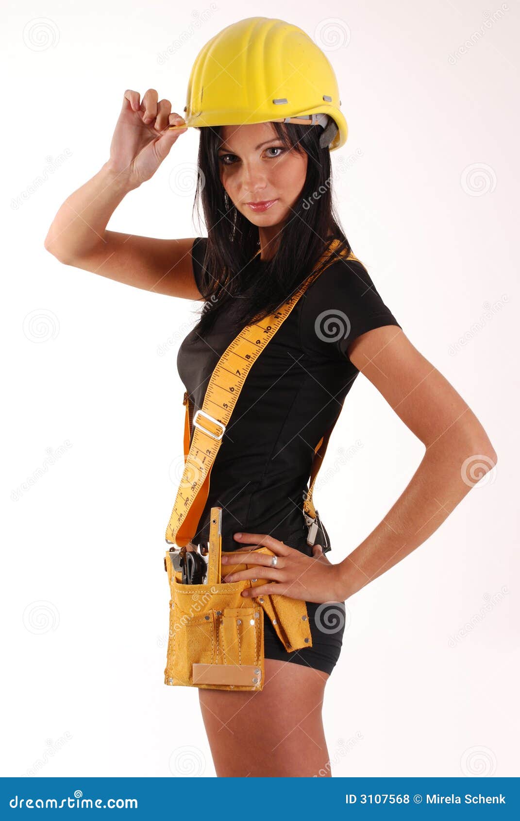 Builder girl stock photo. Image of tool, hair, teenager - 3107568