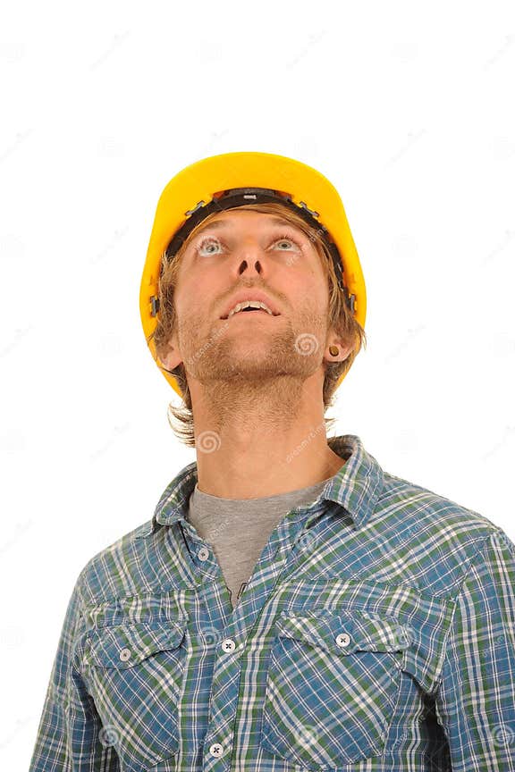 Builder in a hard hat stock image. Image of casual, construction - 21878263