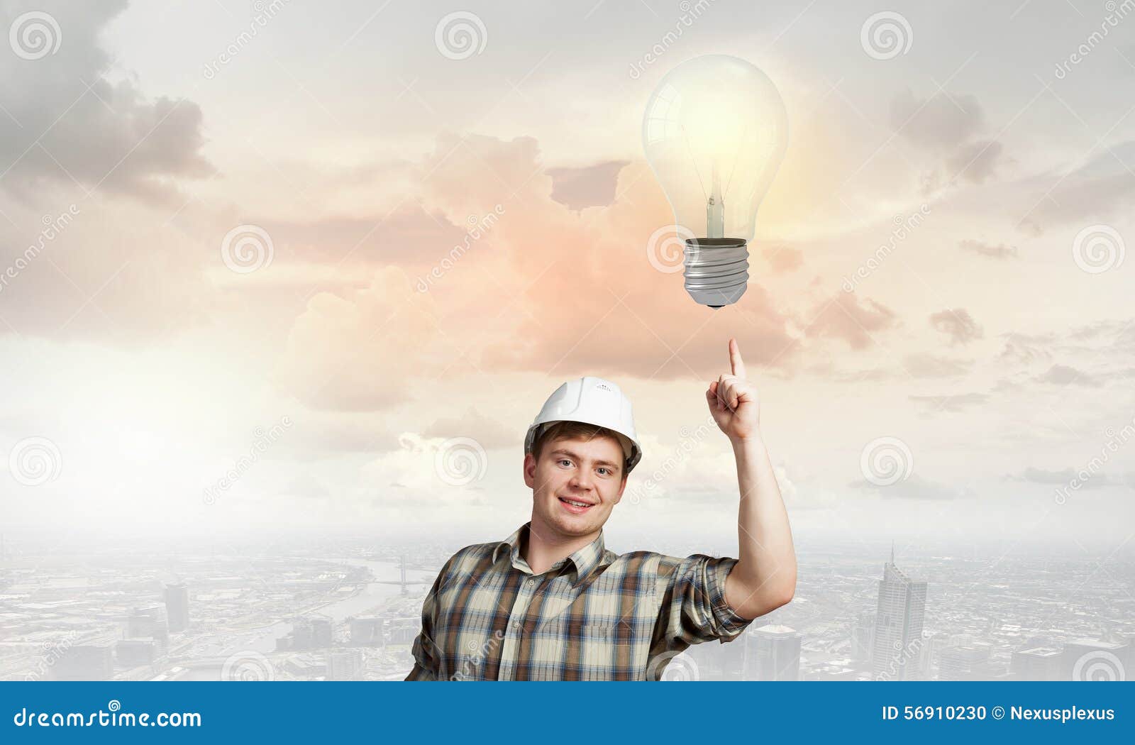 Builder has an idea stock photo. Image of employment - 56910230