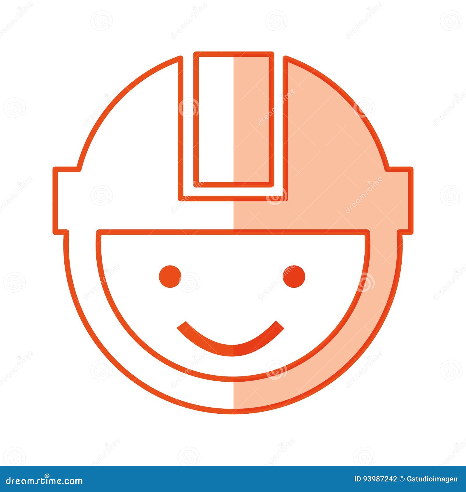 Builder head with helmet stock vector. Illustration of safe - 93987242