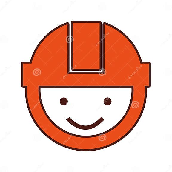 Builder head with helmet stock vector. Illustration of vector - 93987281