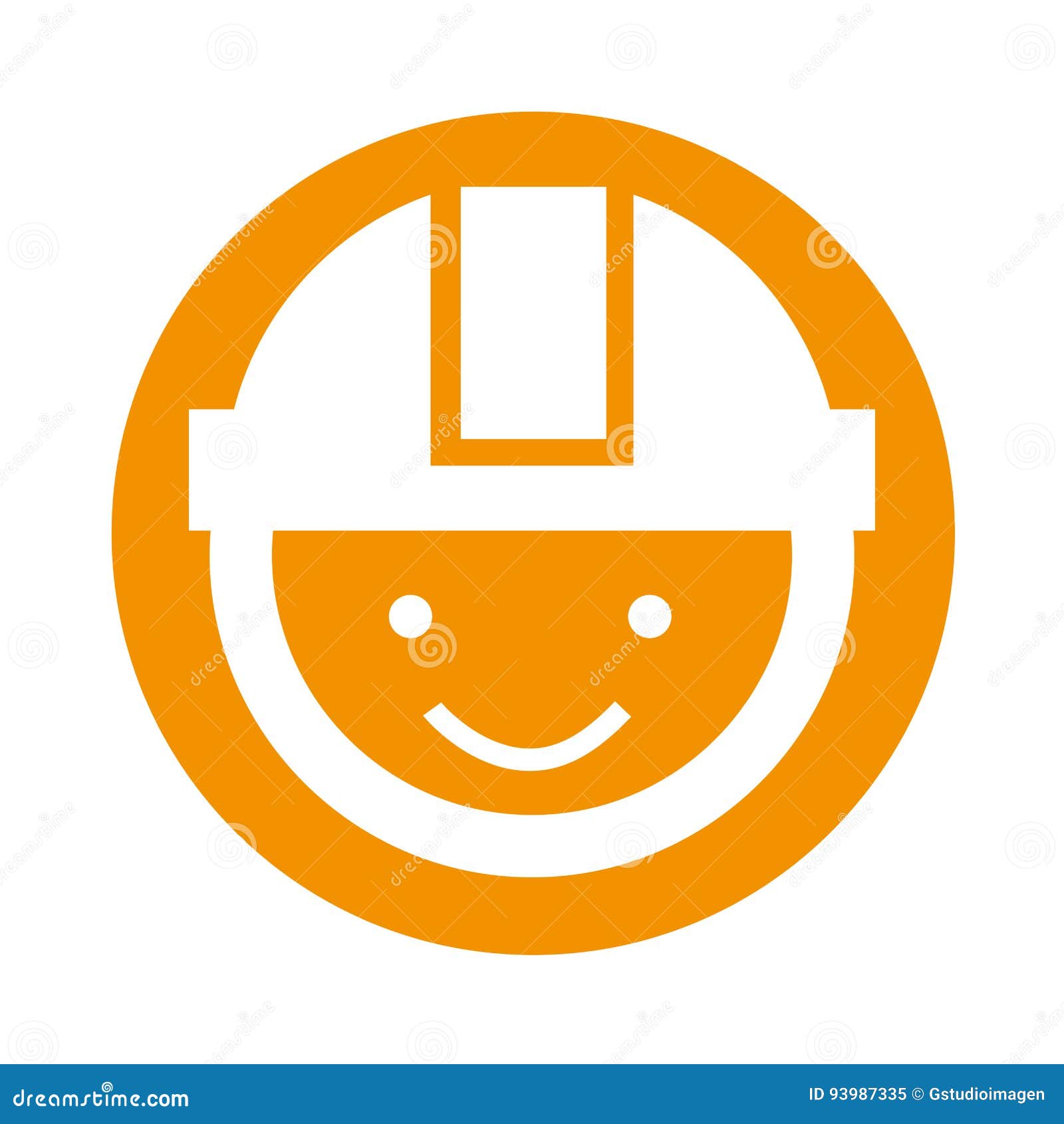 Builder head with helmet stock vector. Illustration of industrial ...