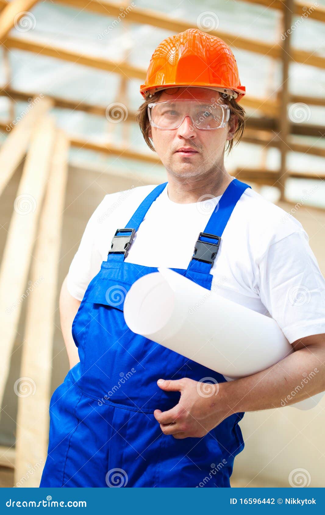 Builder Holding Construction Plan Stock Photo - Image of adult ...
