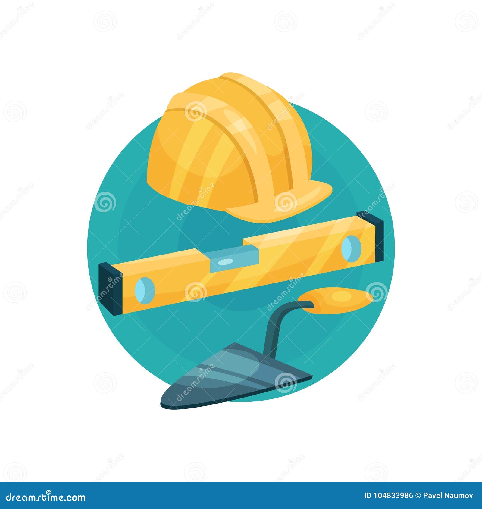 Builder Icon, Construction Tools Cartoon Vector Illustration Stock ...