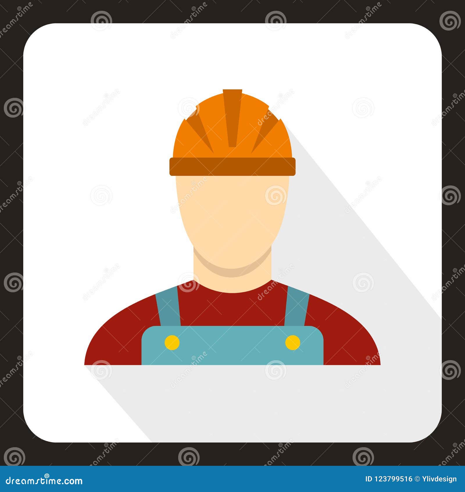Builder icon, flat style stock illustration. Illustration of occupation ...