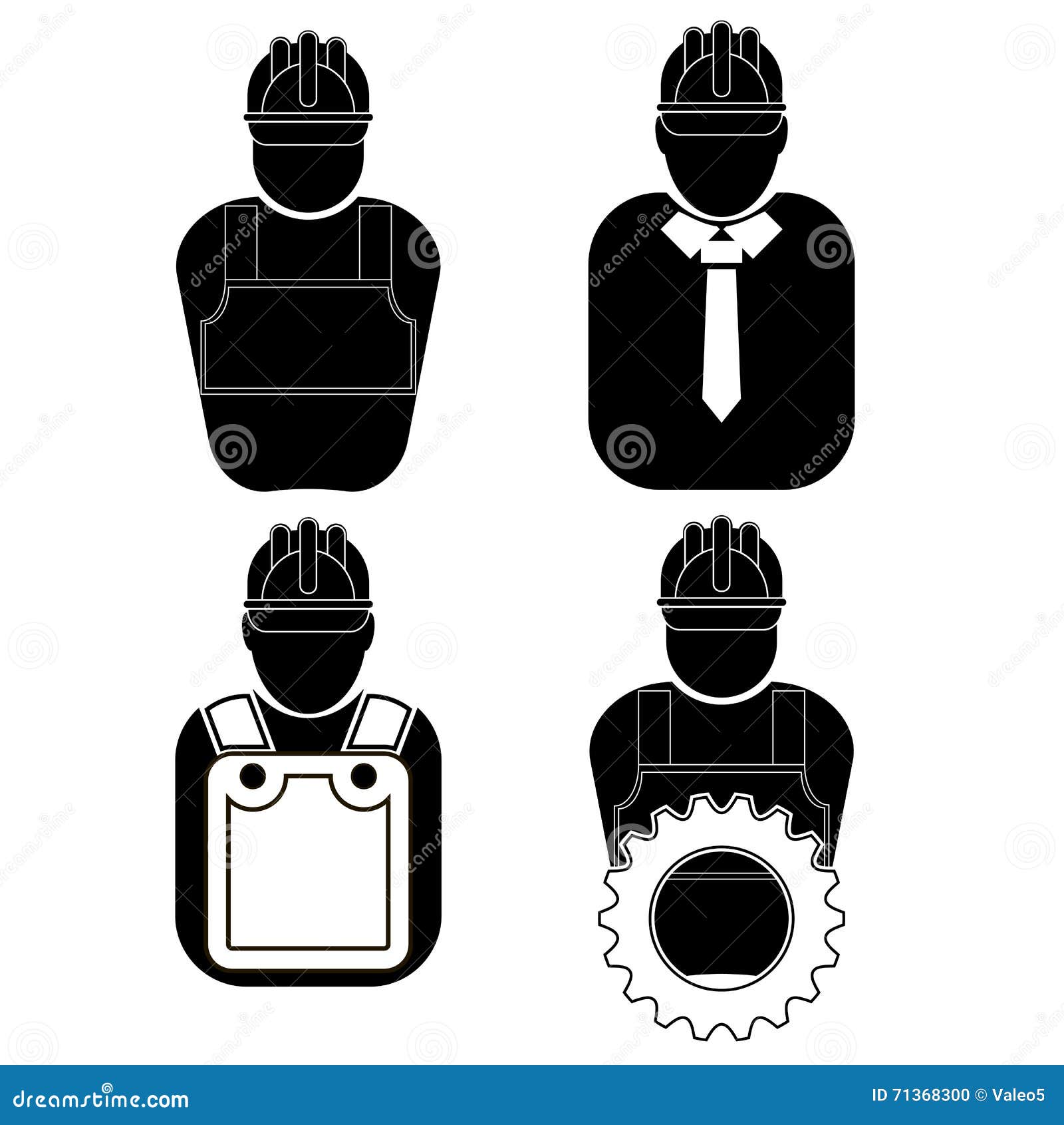 Builder Icon Set stock vector. Illustration of face, occupation - 71368300
