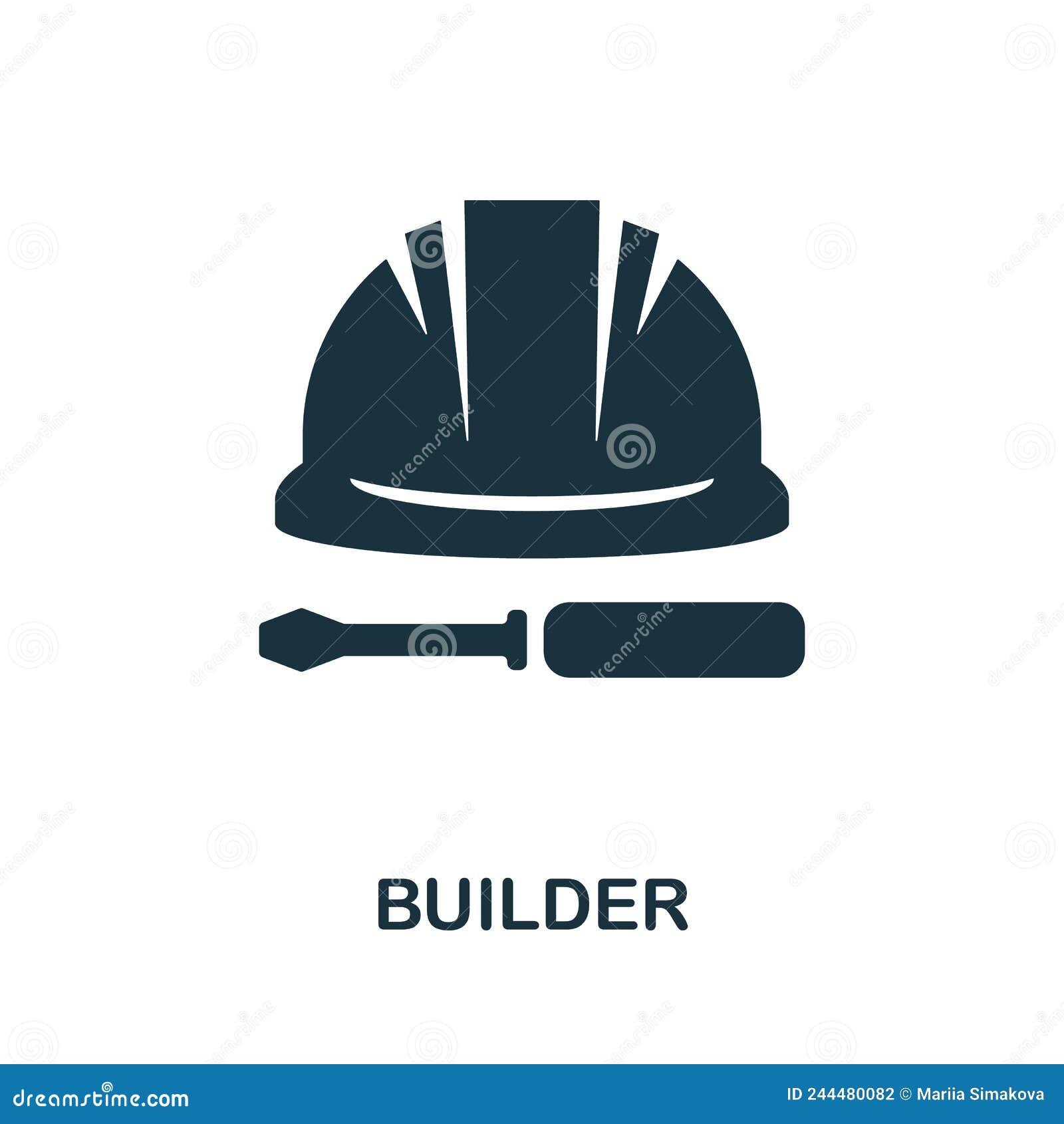 Builder Icon. Simple Element from Construction Collection. Creative ...
