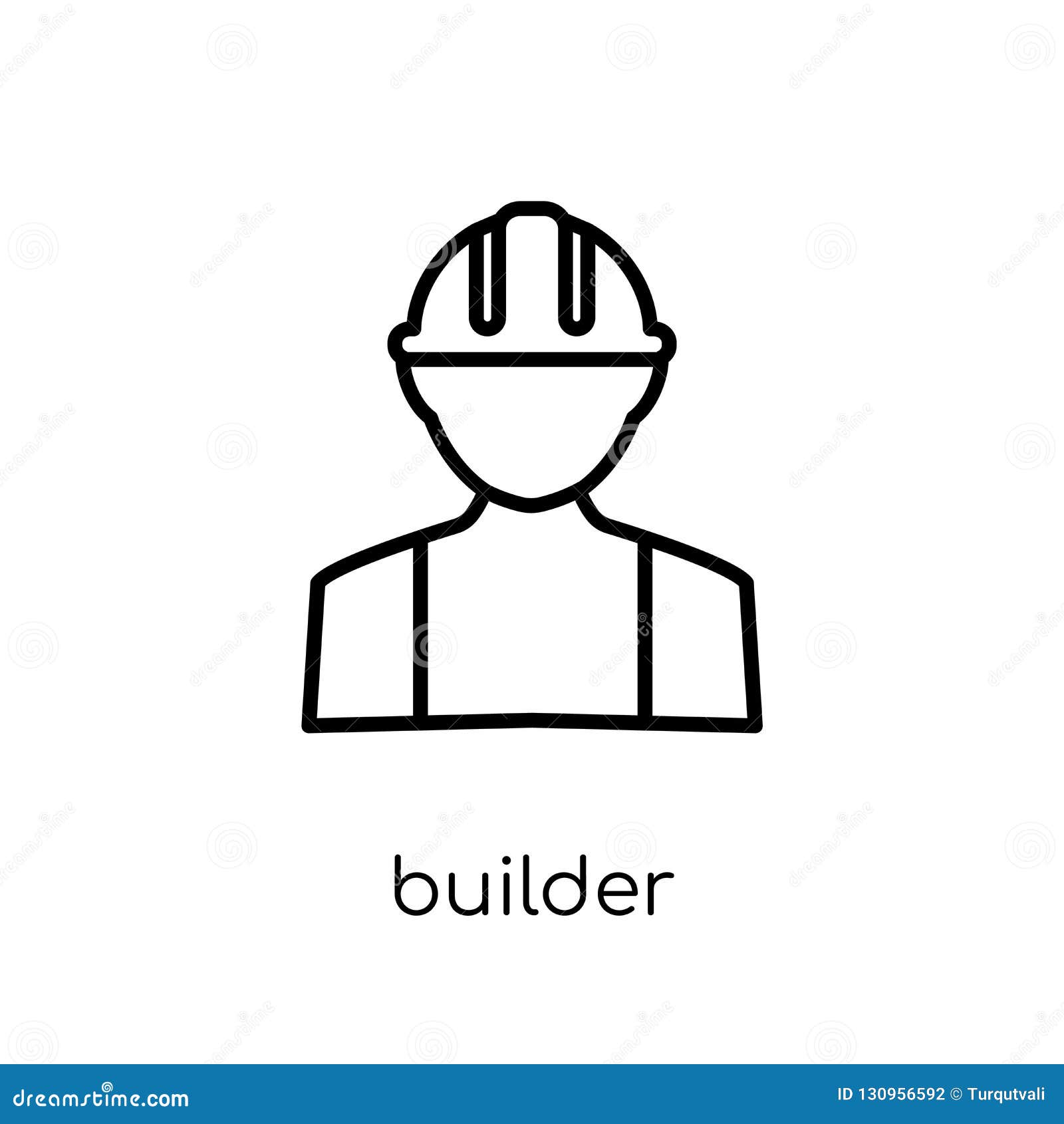 Builder Icon. Trendy Modern Flat Linear Vector Builder Icon on W Stock ...