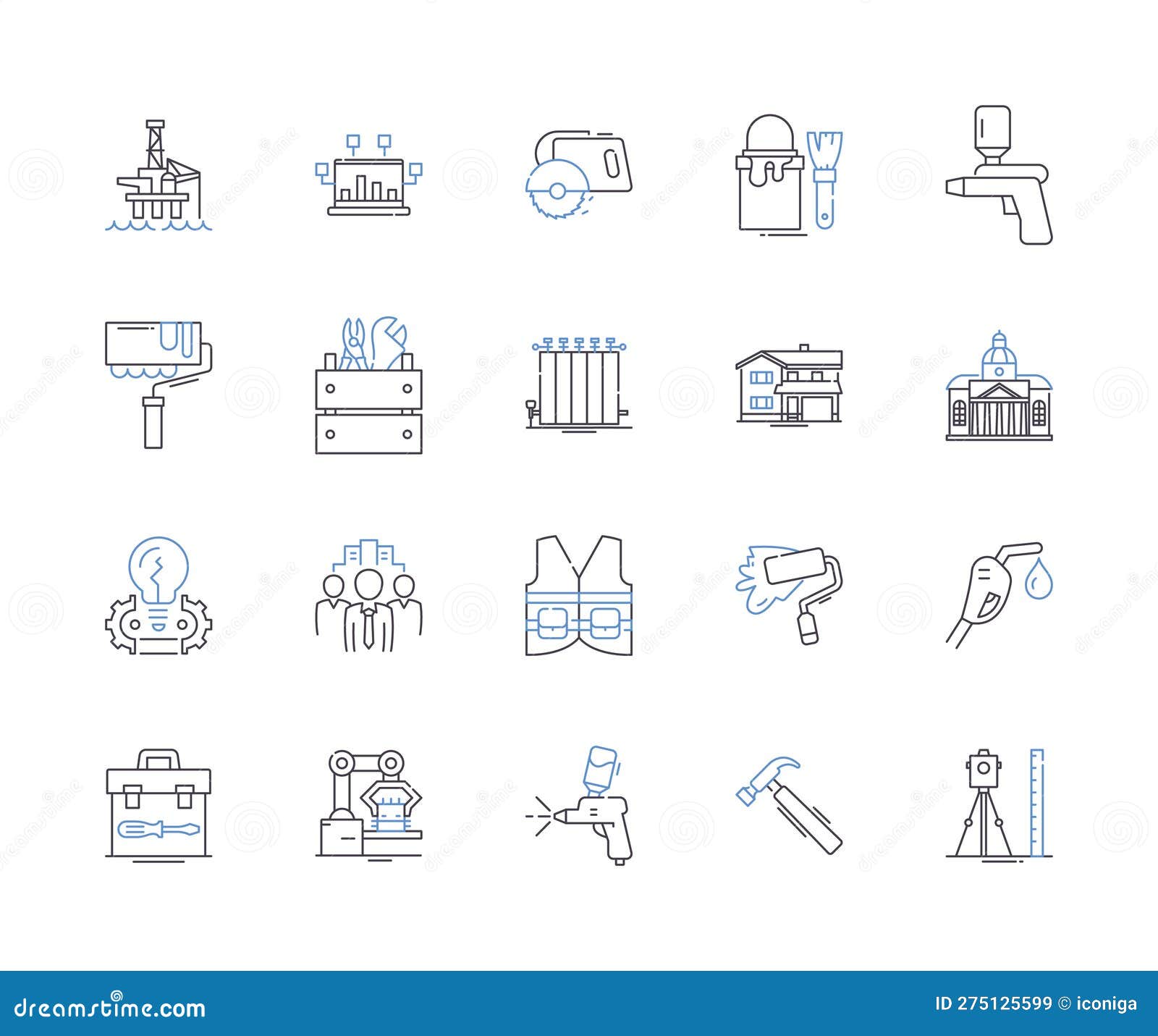 Builder and Industry Outline Icons Collection. Builder, Industry ...