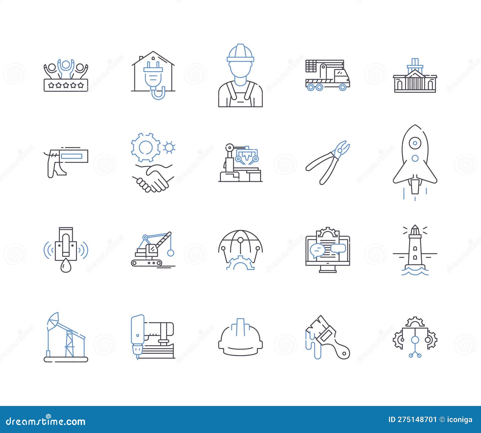 Builder and Industry Outline Icons Collection. Builder, Industry ...