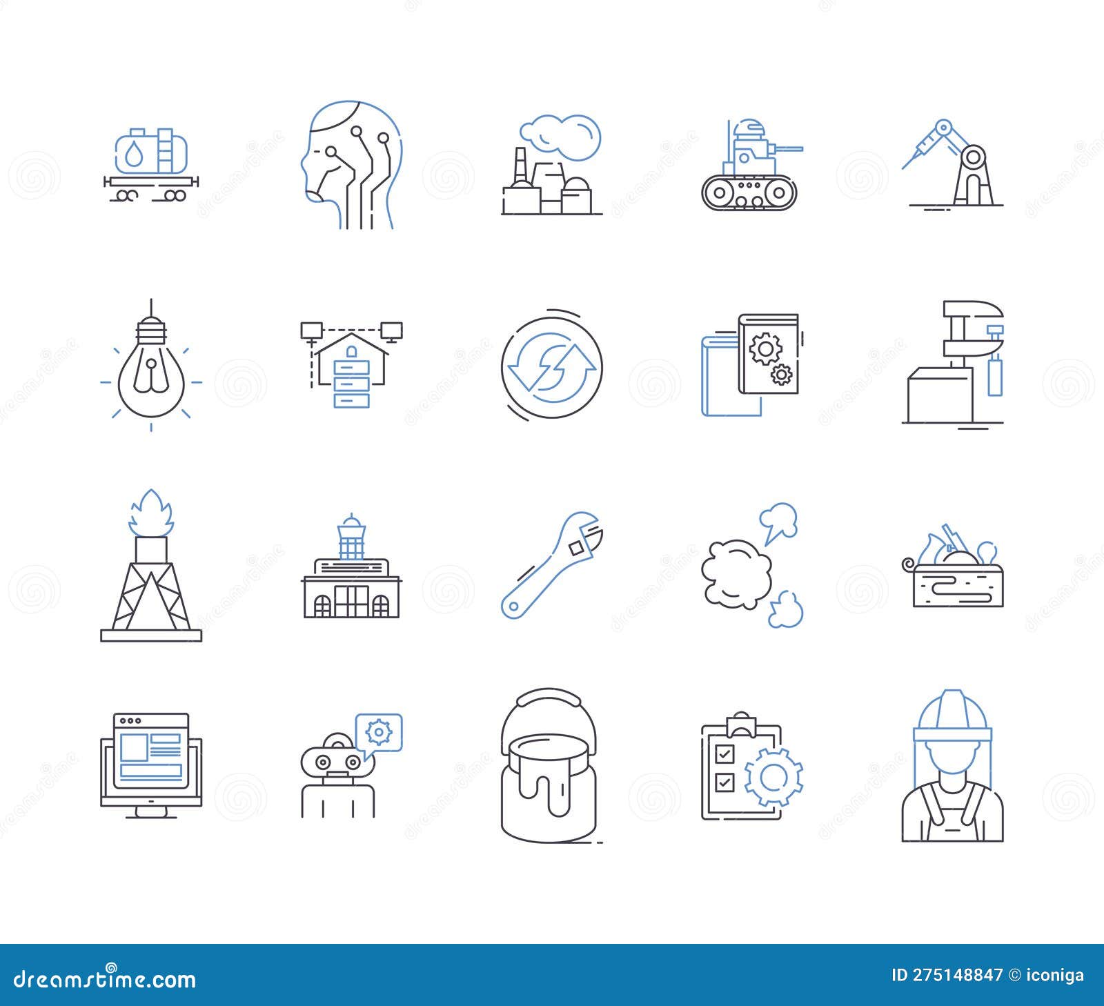 Builder and Industry Outline Icons Collection. Builder, Industry ...