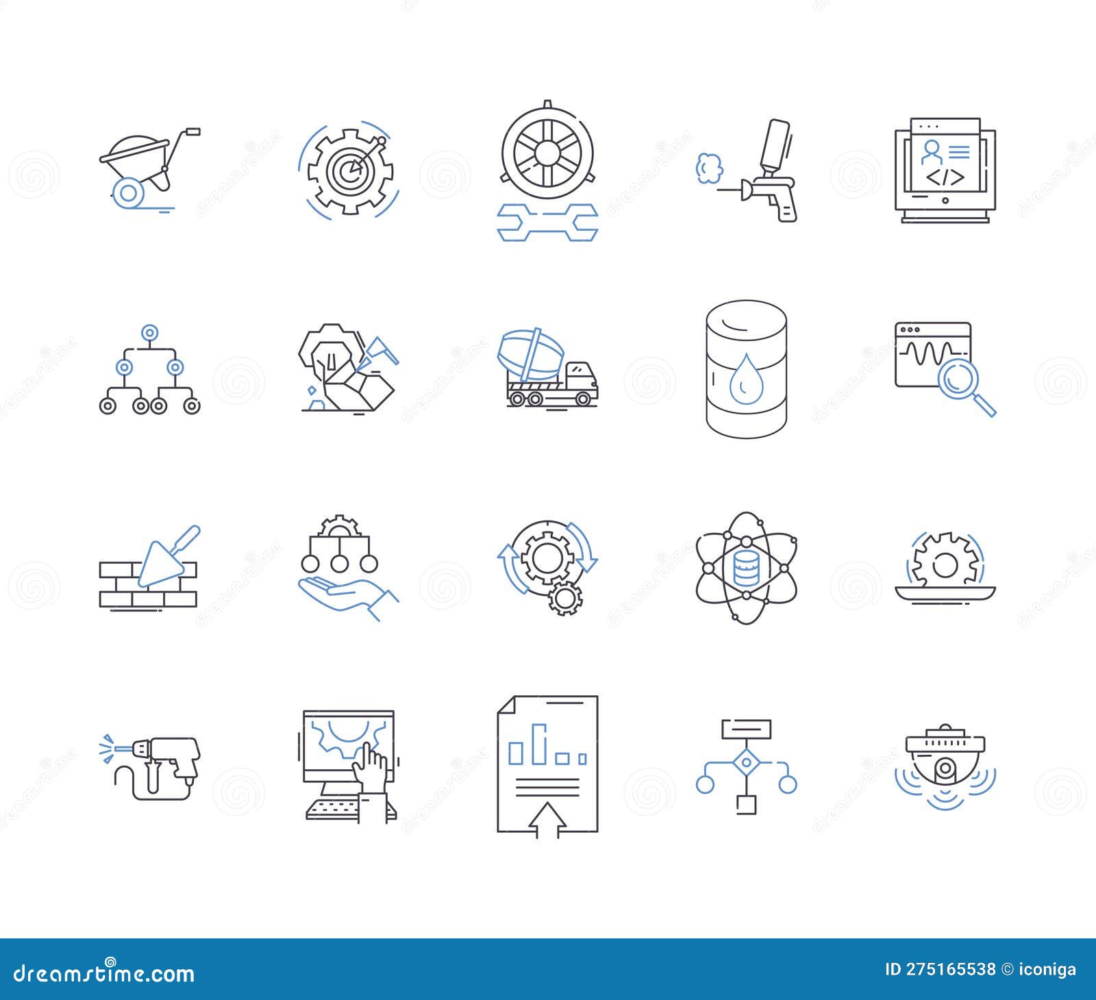 Builder and Industry Outline Icons Collection. Builder, Industry ...