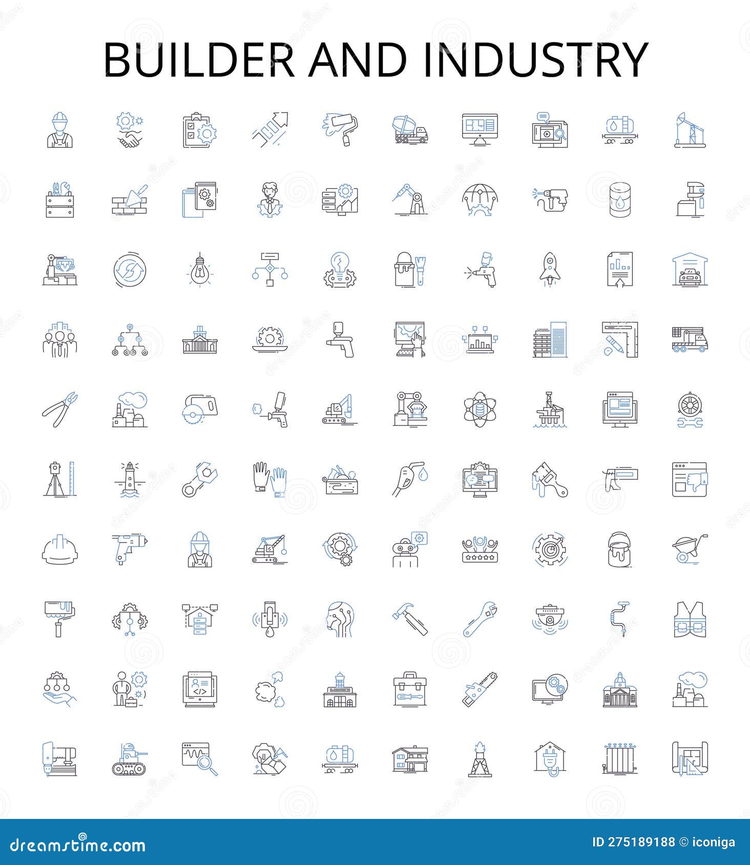 Builder and Industry Outline Icons Collection. Builder, Industry ...