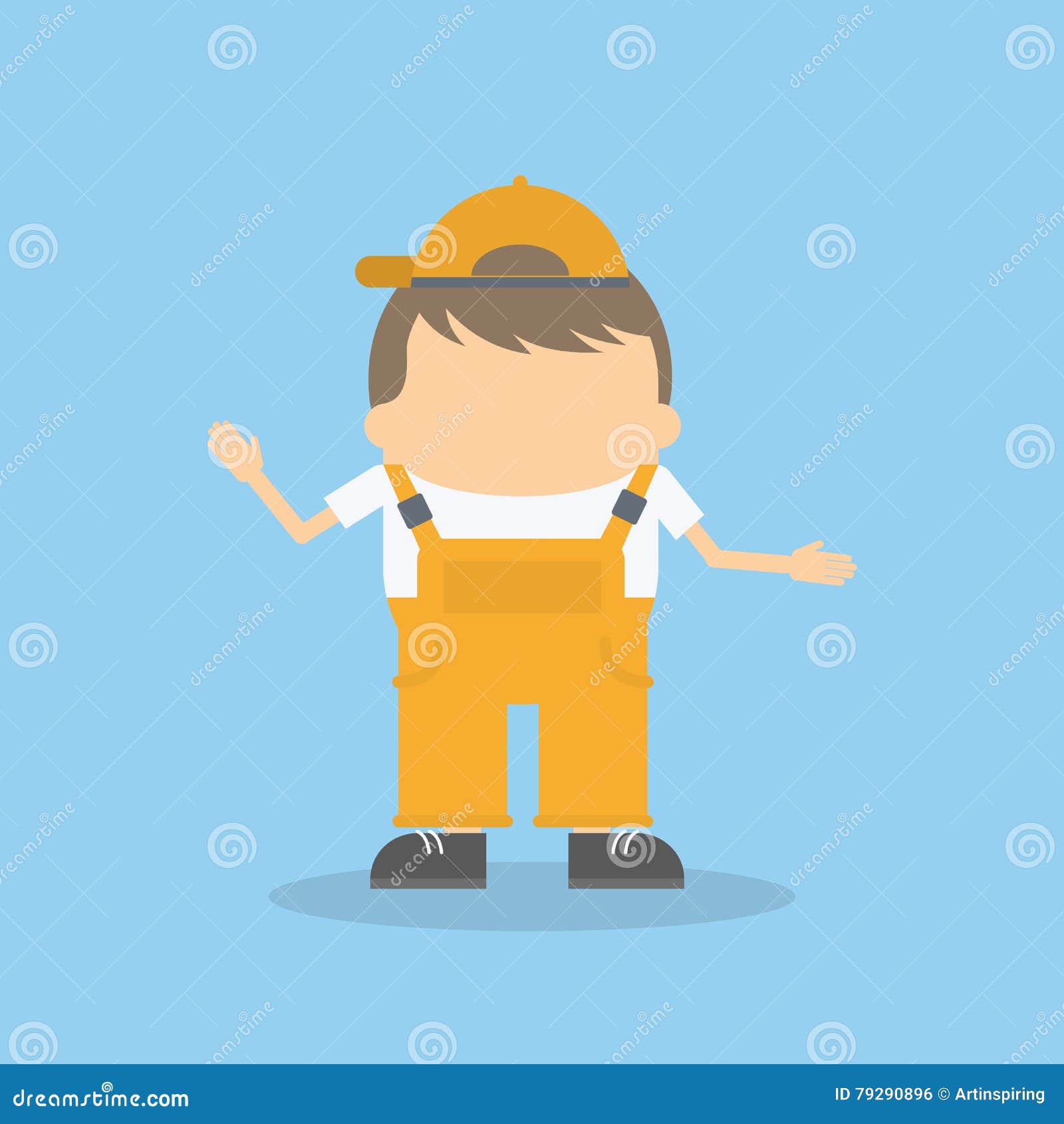 Builder kid. stock vector. Illustration of equipment - 79290896