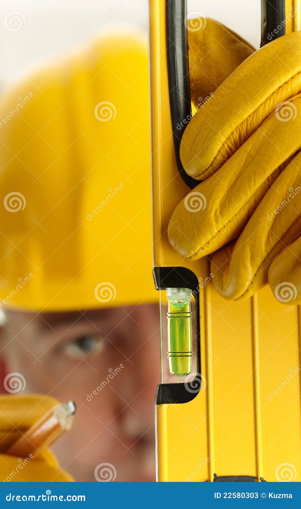 Builder with level stock image. Image of work, industrial - 22580303